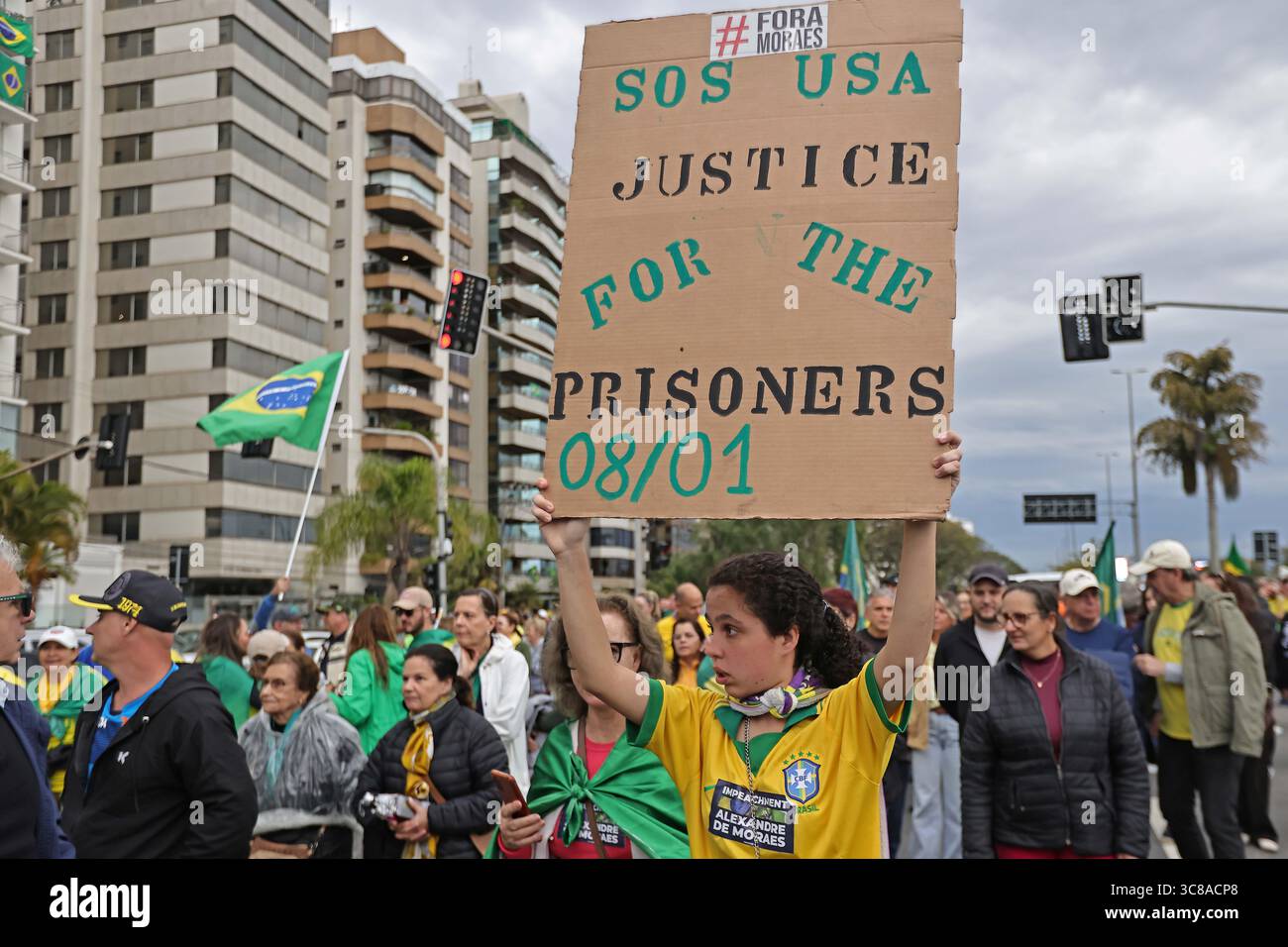 Protesters and supporters of former President Jair Bolsonaro gather at ...