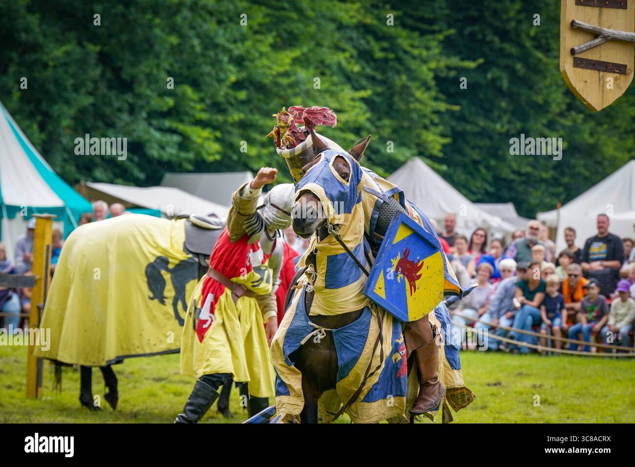 Deutschland, Dornum, Niedersachsen, Europa: Ritterfest am Wasserschloss ...