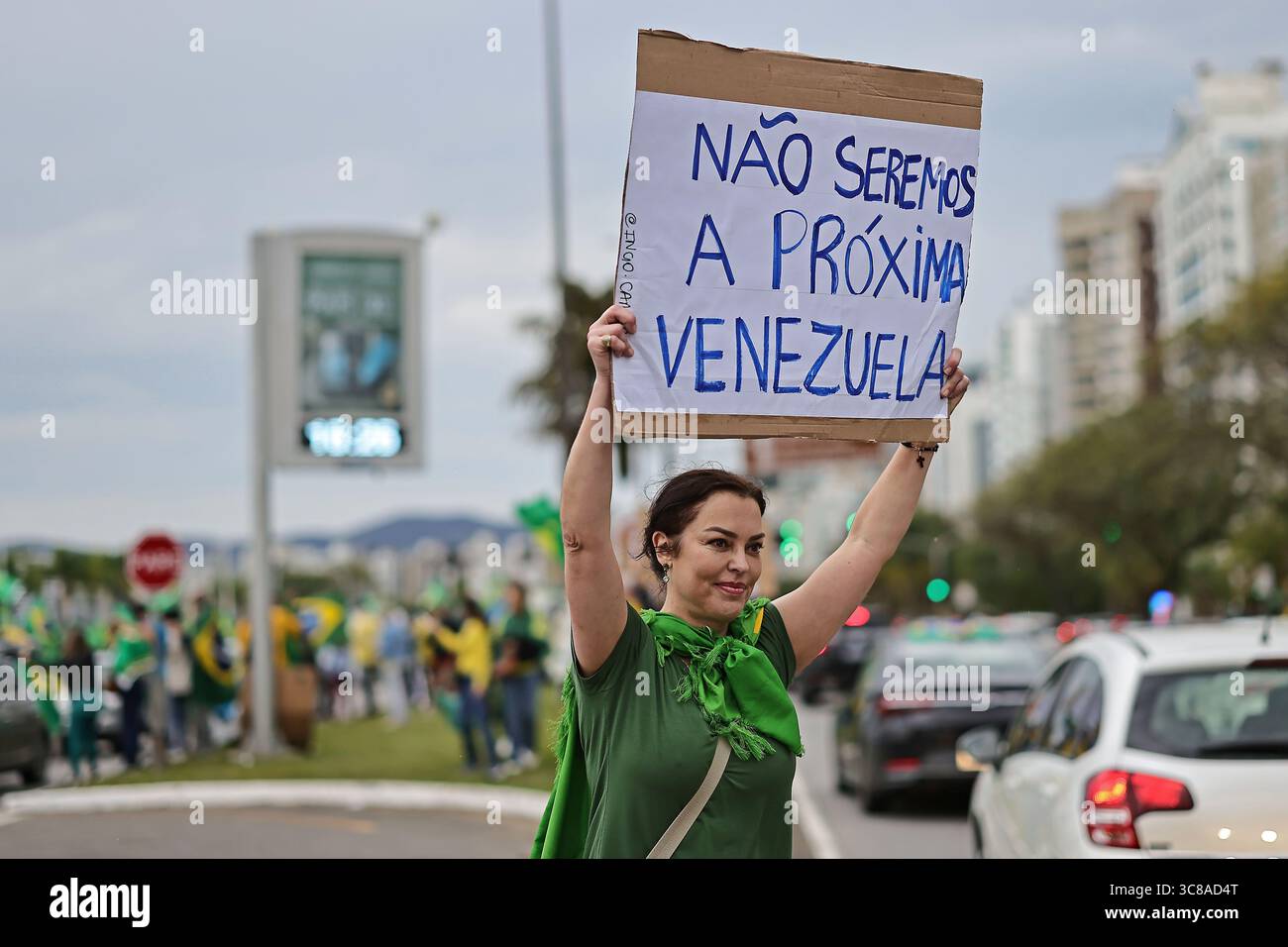 Protesters and supporters of former President Jair Bolsonaro gather at ...