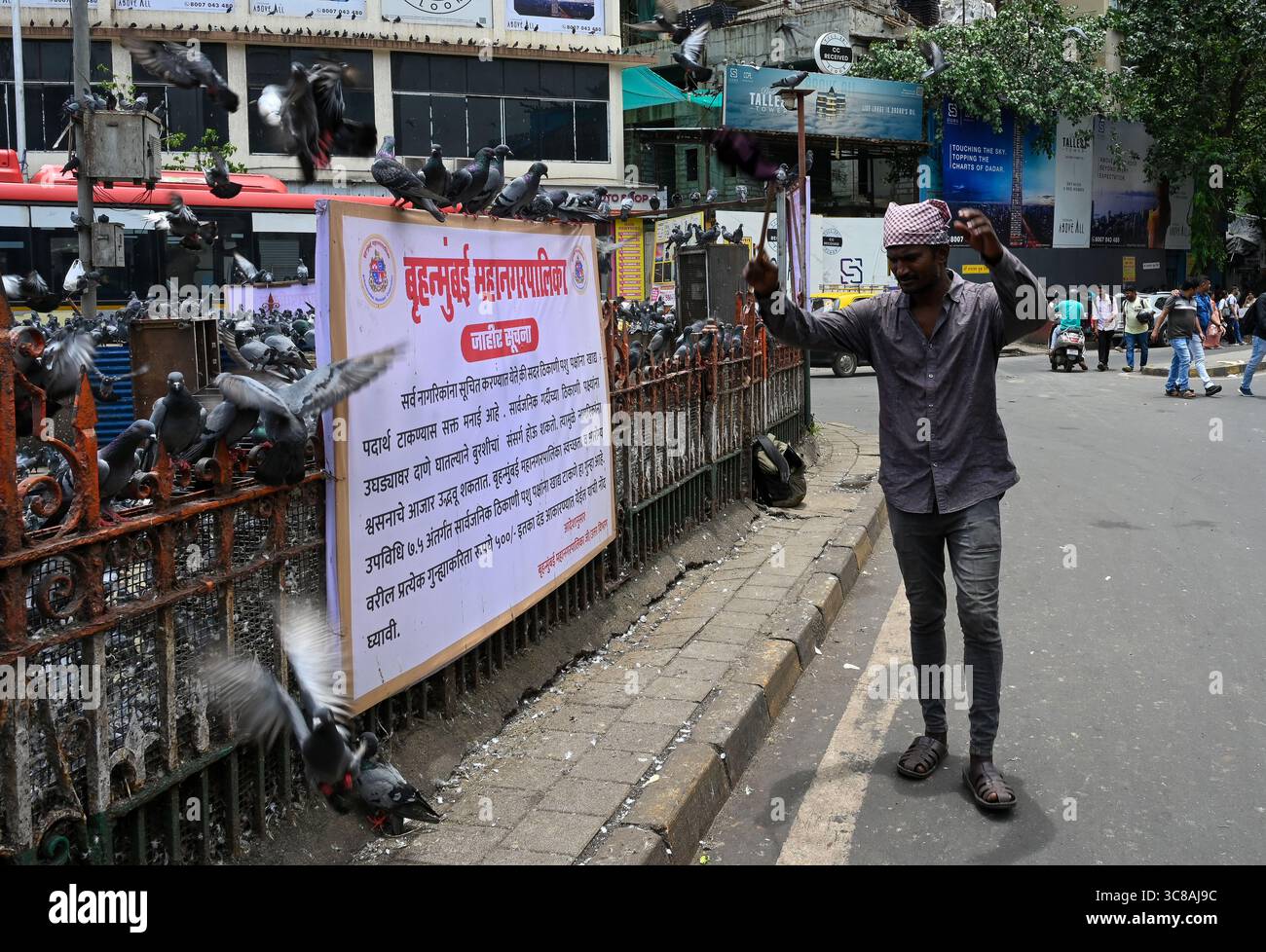 MUMBAI, INDIA - AUGUST 2: Dadar Kabutarkhana Trust hired four people to ...