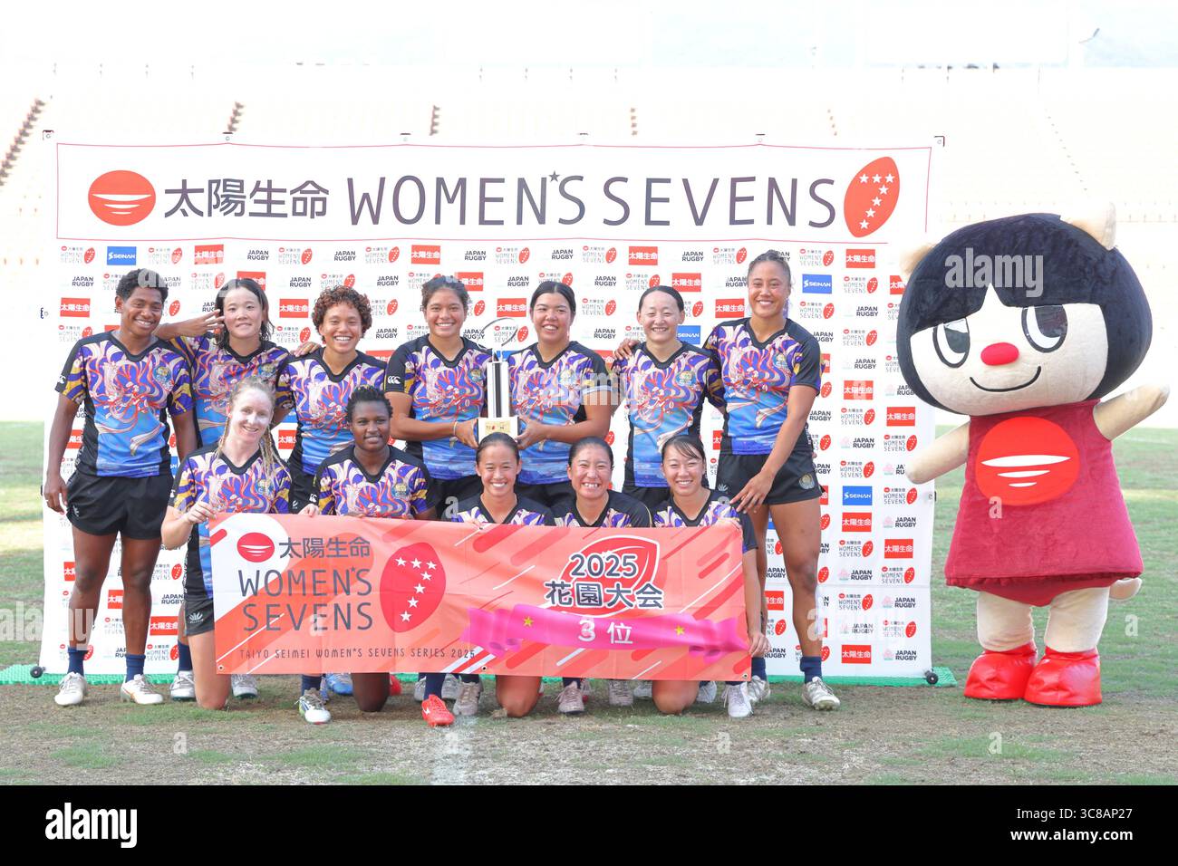 Osaka, Japan. 3rd Aug, 2025. Ngaato Blue Angels team group Rugby : 2025 ...