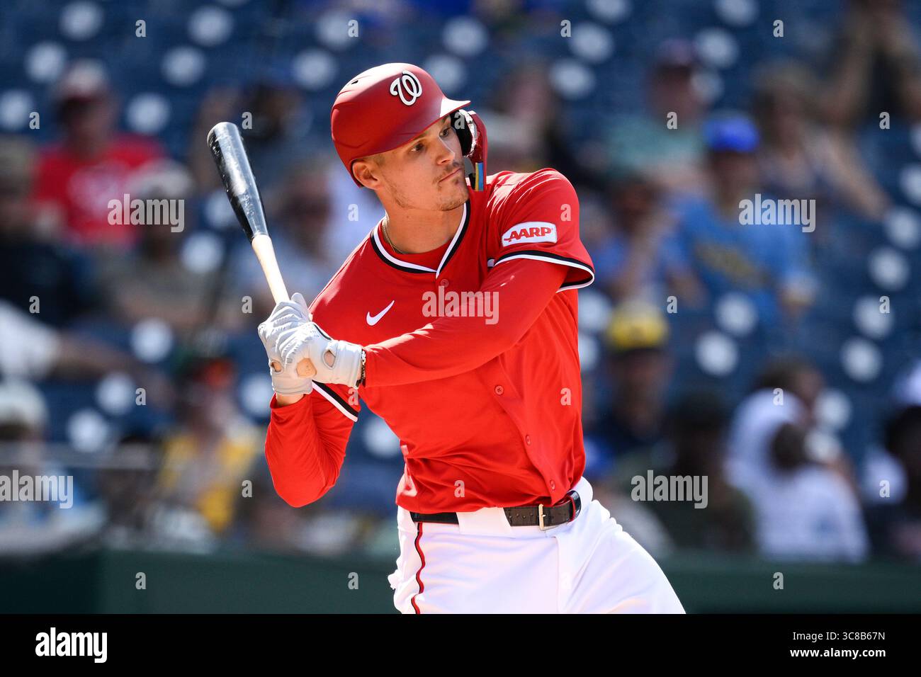 Washington Nationals' Brady House in action during a baseball game ...