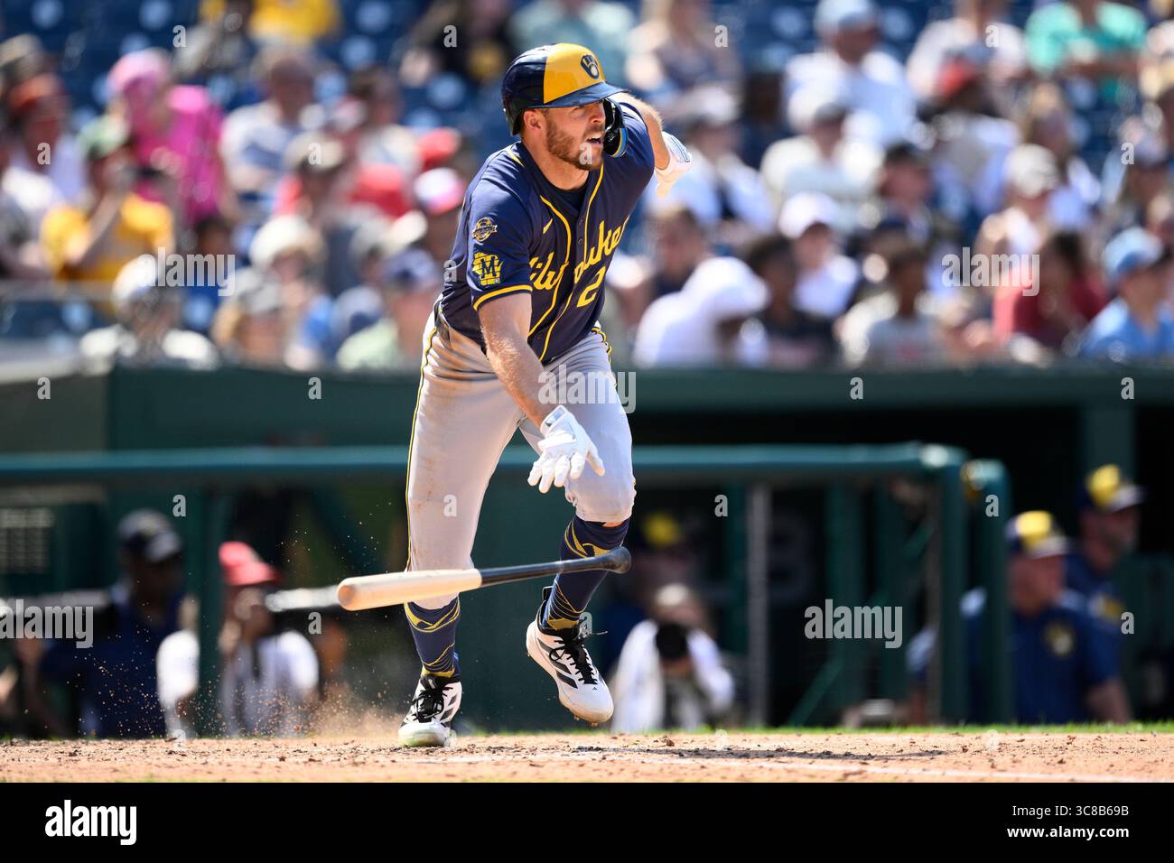 Milwaukee Brewers' Brandon Lockridge in action during a baseball game ...