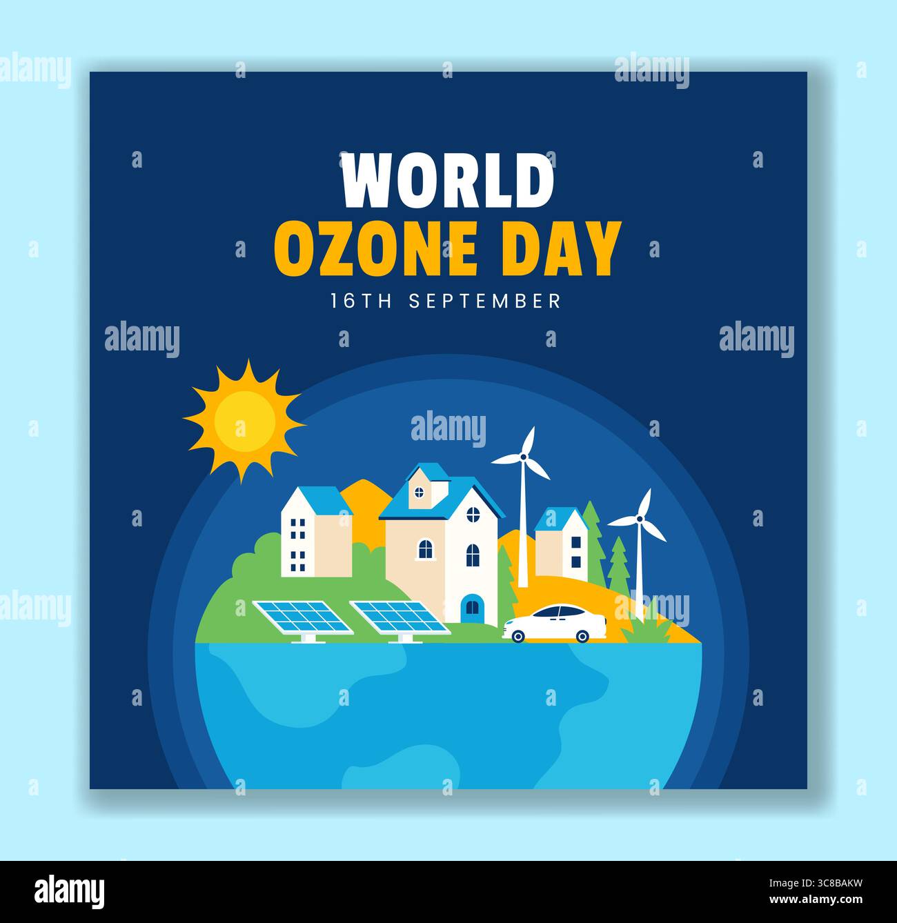 Vector Illustration for World Ozone Day with Hand Drawn Elements and ...