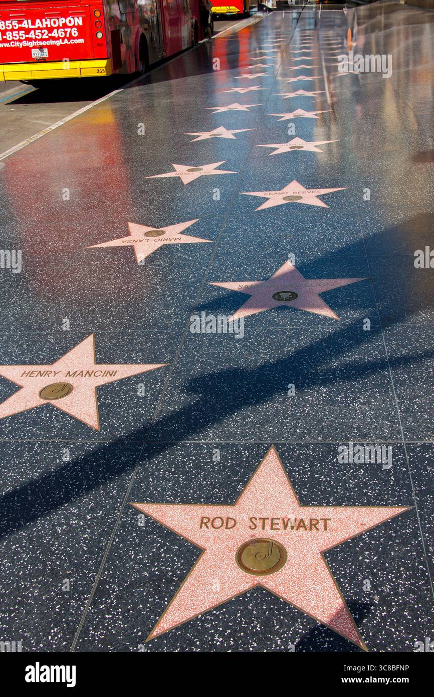 The Rod Stewart Hollywood Walk of Fame celebirty star at Hollywood ...