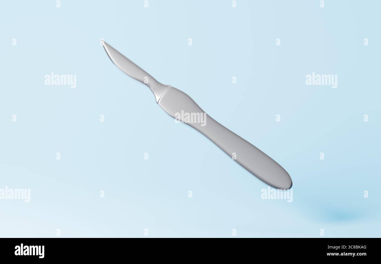 Scalpel, hemostatic forceps and so on surgical tools, 3d rendering. 3d ...