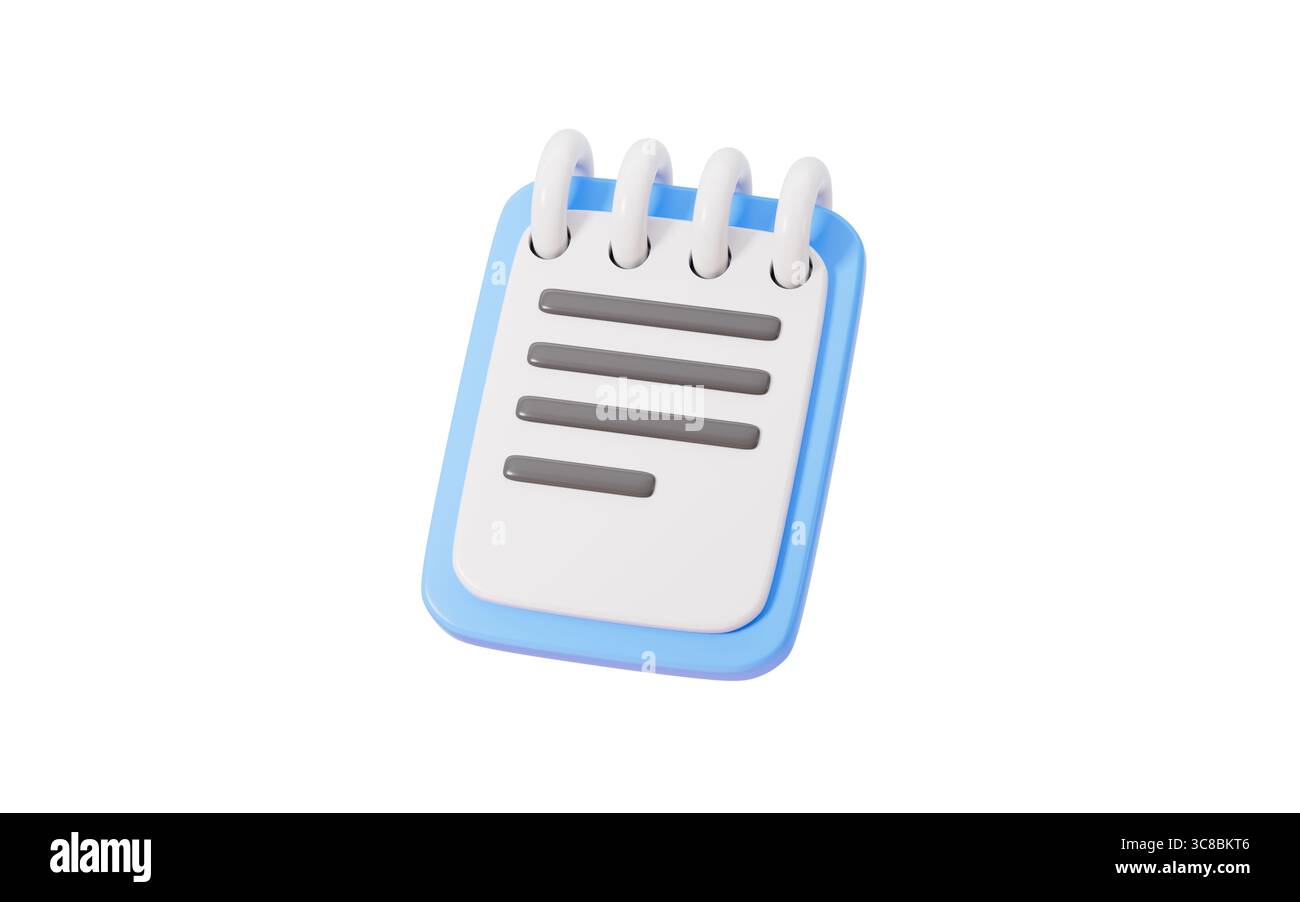 Cartoon notepad, memo pad, 3d rendering. 3d illustration Stock Photo ...