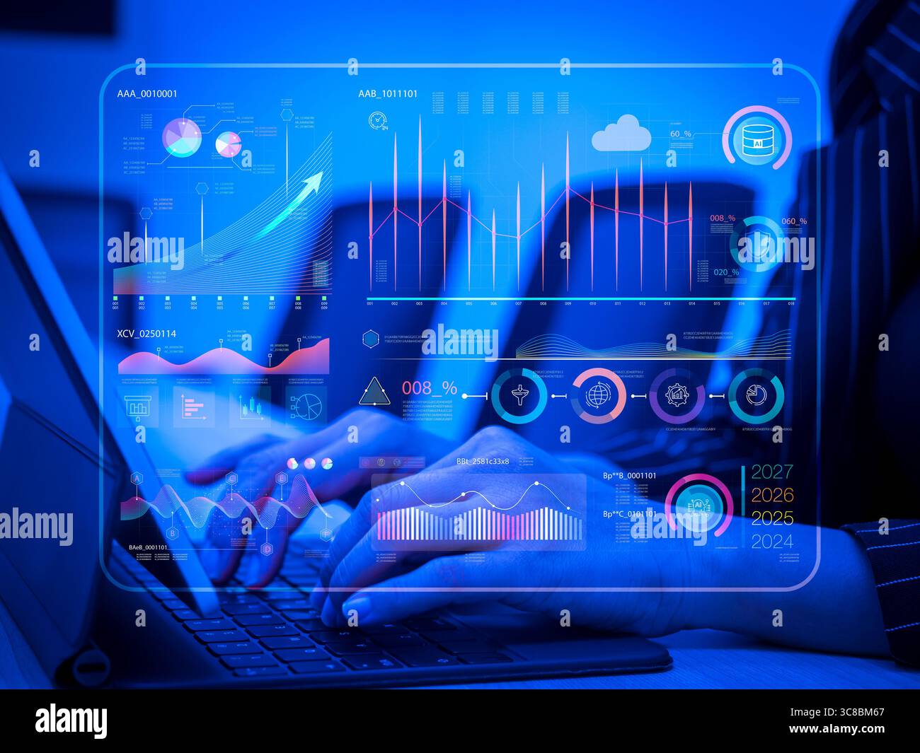 AI data analysis, software engineering, technology concept. Digital ...