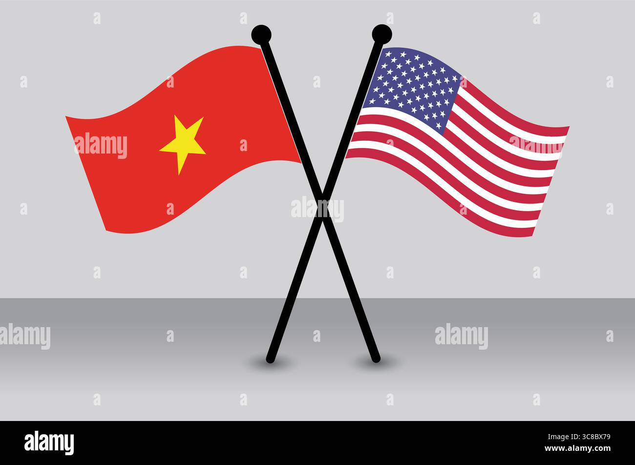Crossed flags of vietnam and the usa hi-res stock photography and ...