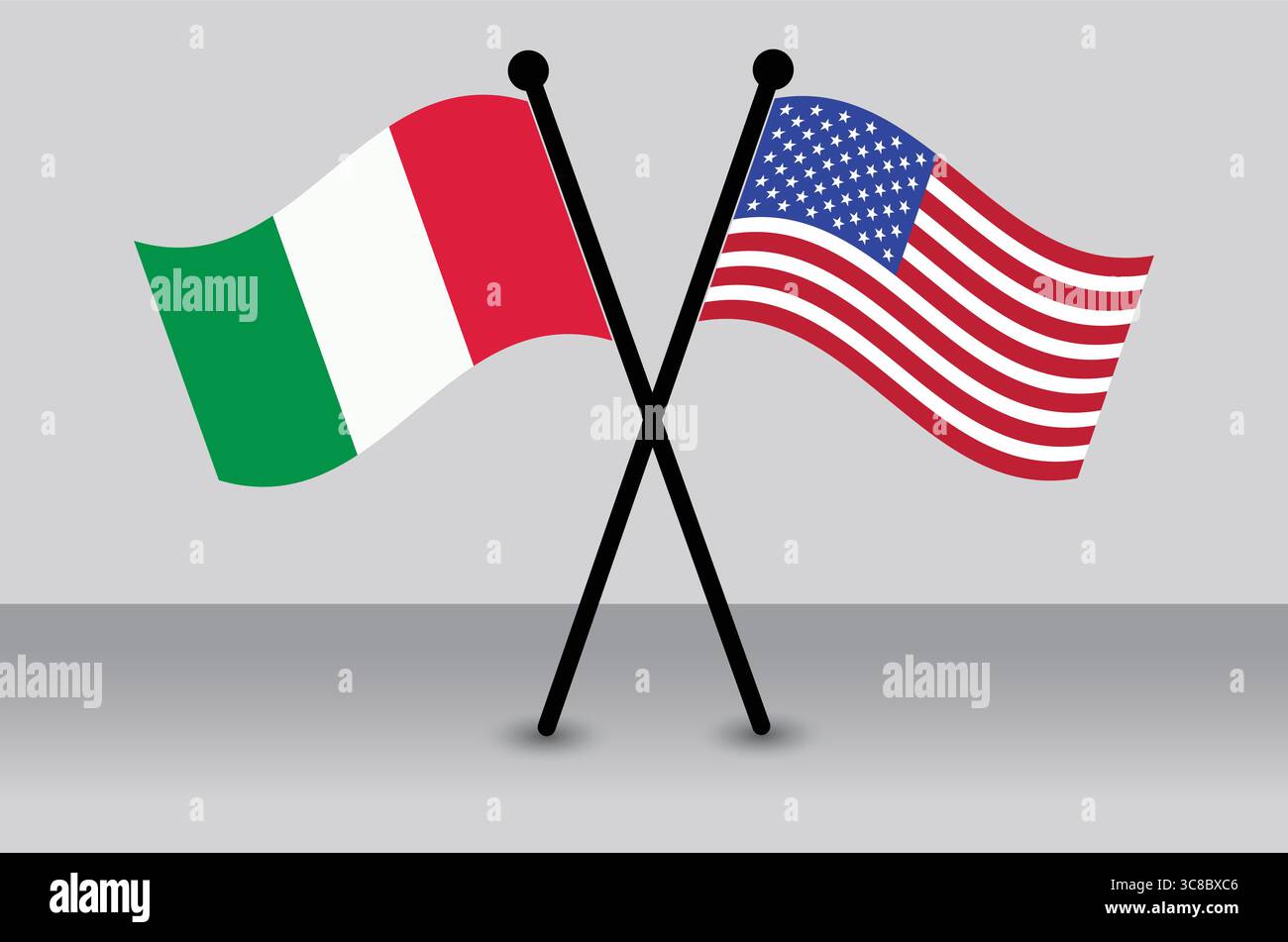 Crossed italian and american flags hi-res stock photography and images ...