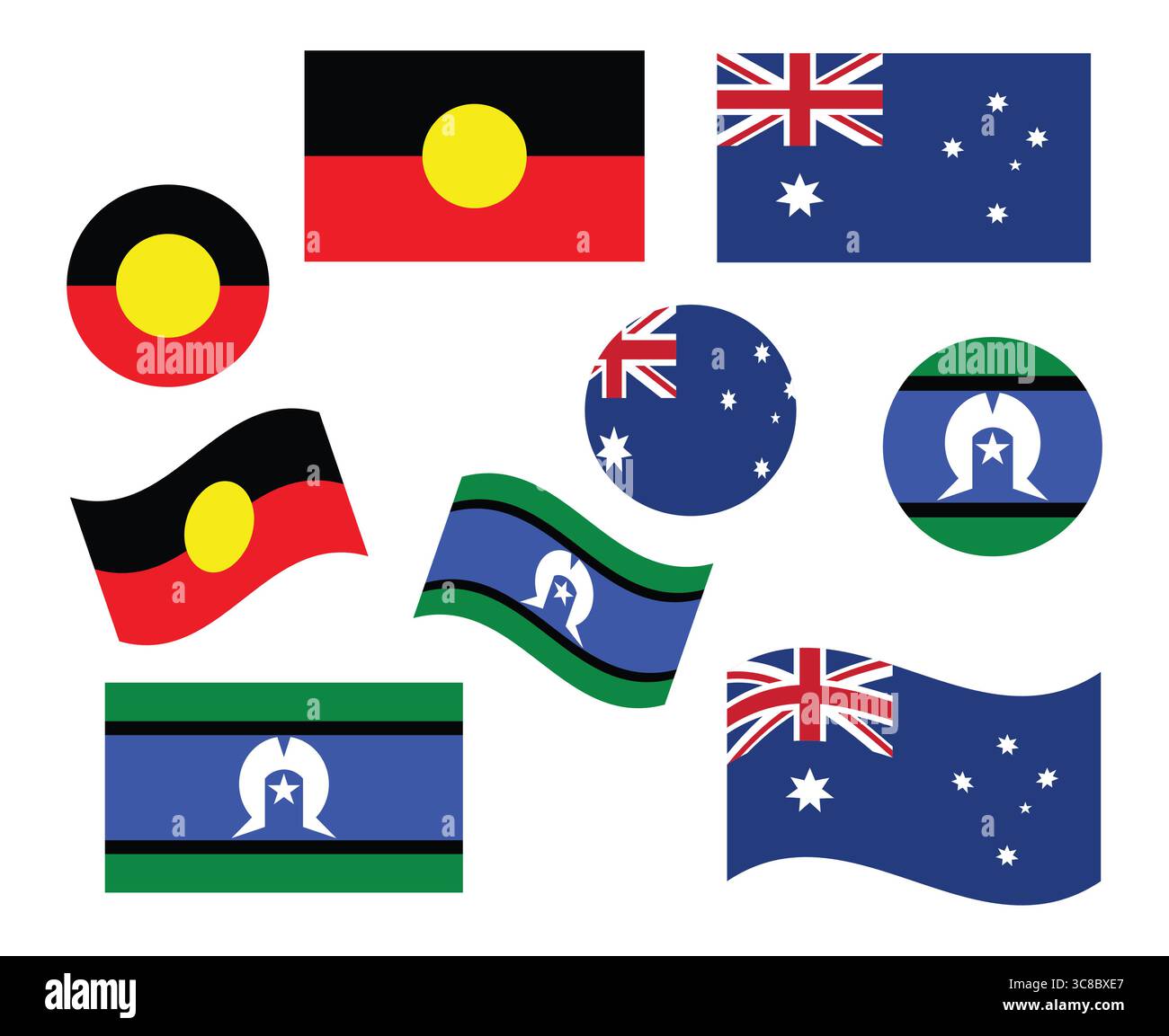 Collection of Australian and Indigenous Australian Flags Stock Vector ...