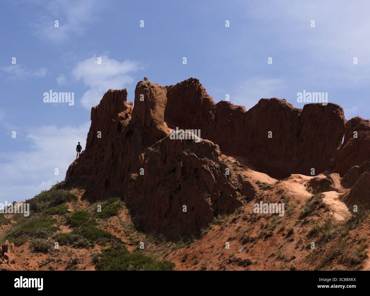 Fabulous canyons of Central Asia. Red canyons of different shapes Stock ...