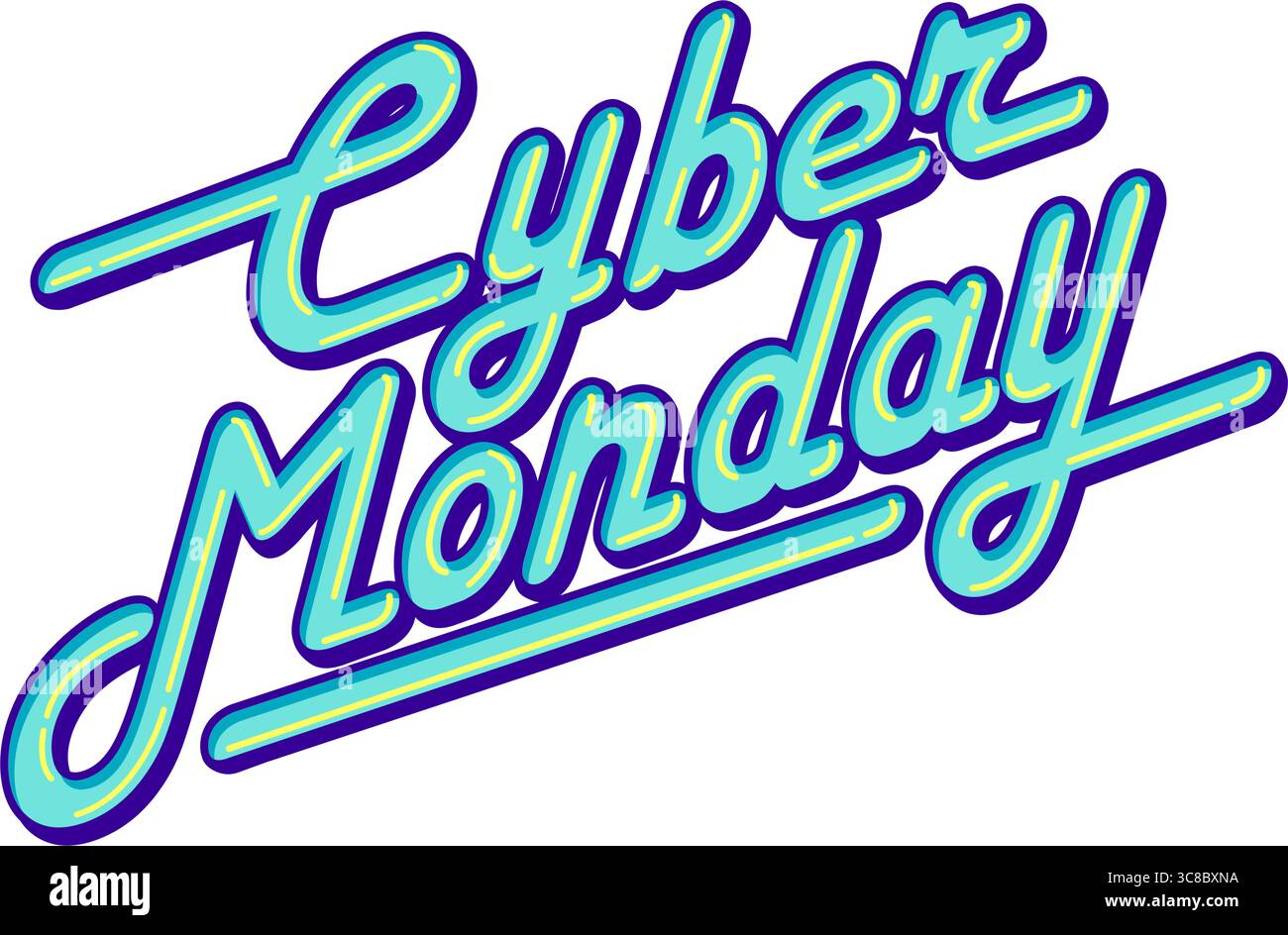 Cyber monday neon label Stock Vector Images - Alamy