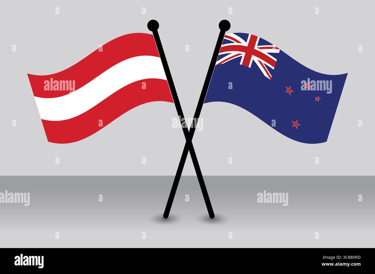 Crossed flags of new zealand hi-res stock photography and images - Alamy