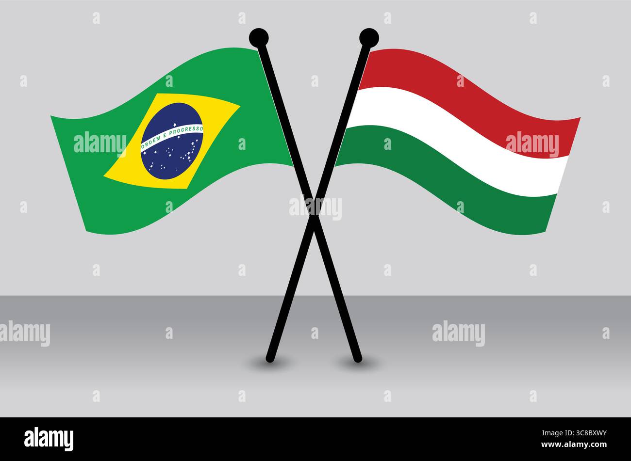 Brazil flag flagpole Stock Vector Images - Alamy