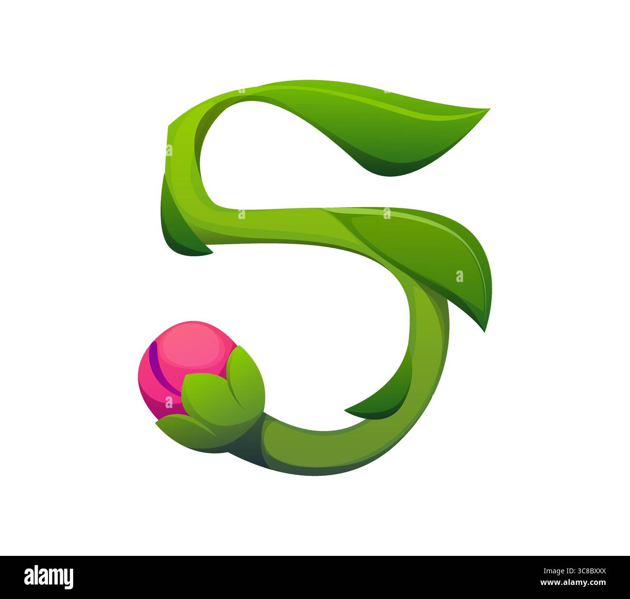 Honey font, flower digit 5 five. Honey bee kids ABC font number ...