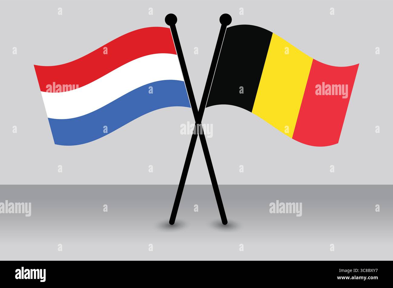 Crossed flags of netherlands and belgium Stock Vector Images - Alamy