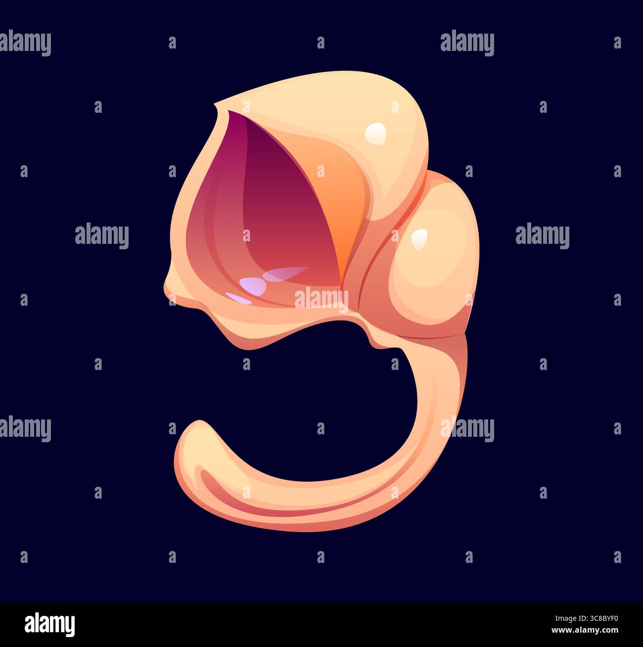 Beach seashell cartoon font digit 9 nine. Underwater mollusk mussel ...