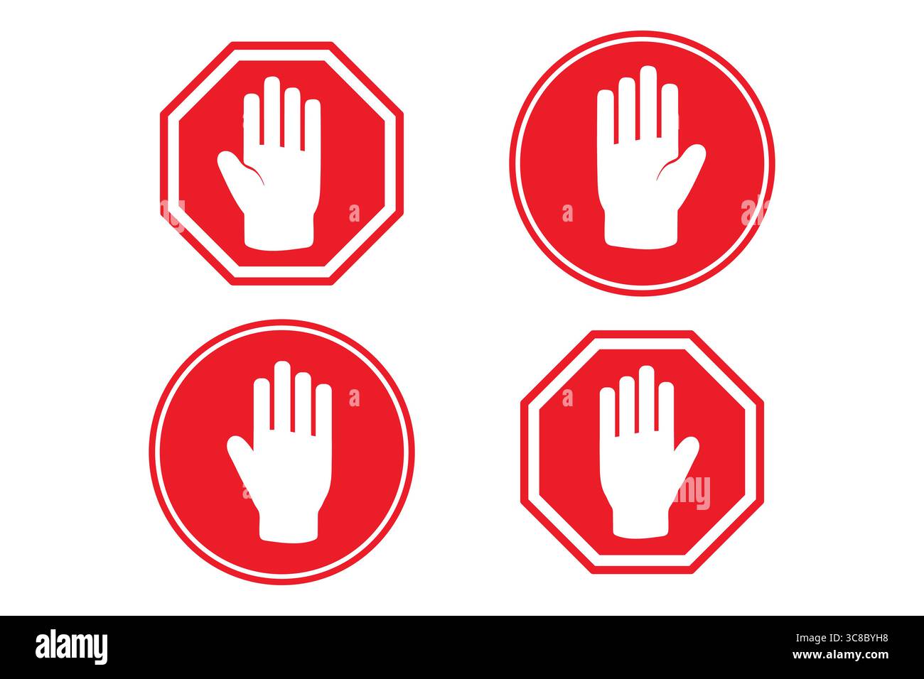 Stop hand flat modern Cut Out Stock Images & Pictures - Alamy