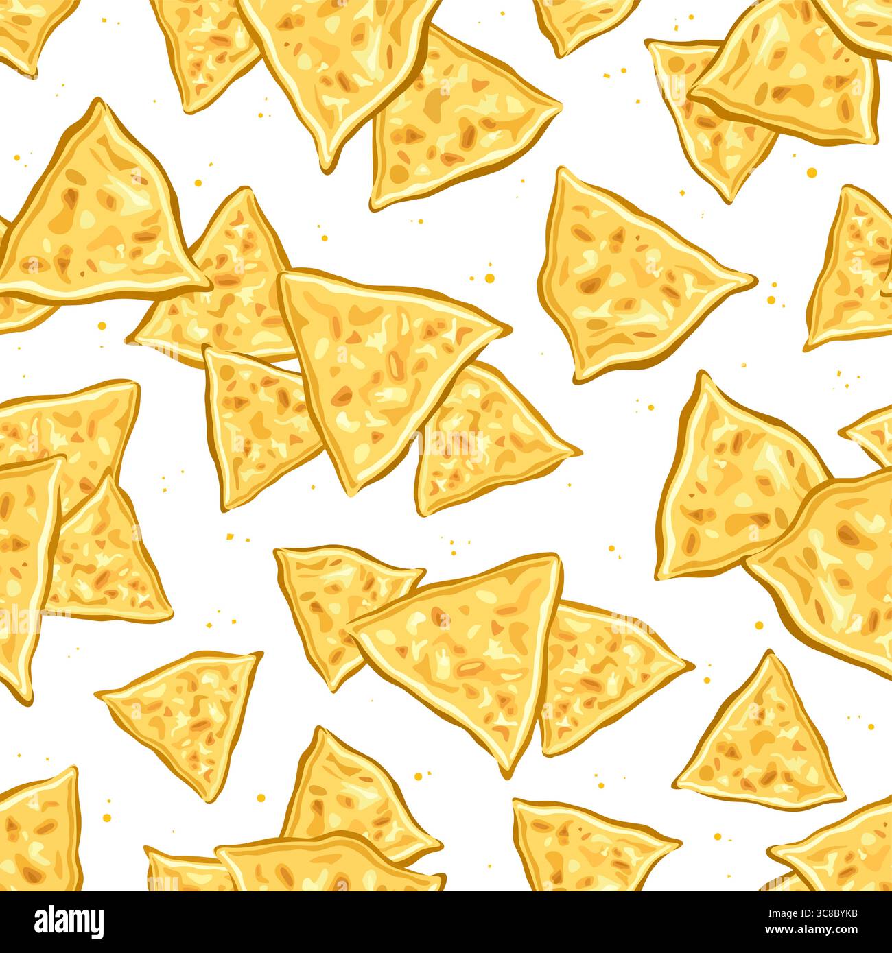 Vector Nachos Seamless Pattern, repeating background with illustration ...