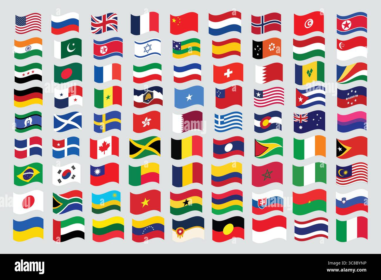 World flags collection hi-res stock photography and images - Alamy