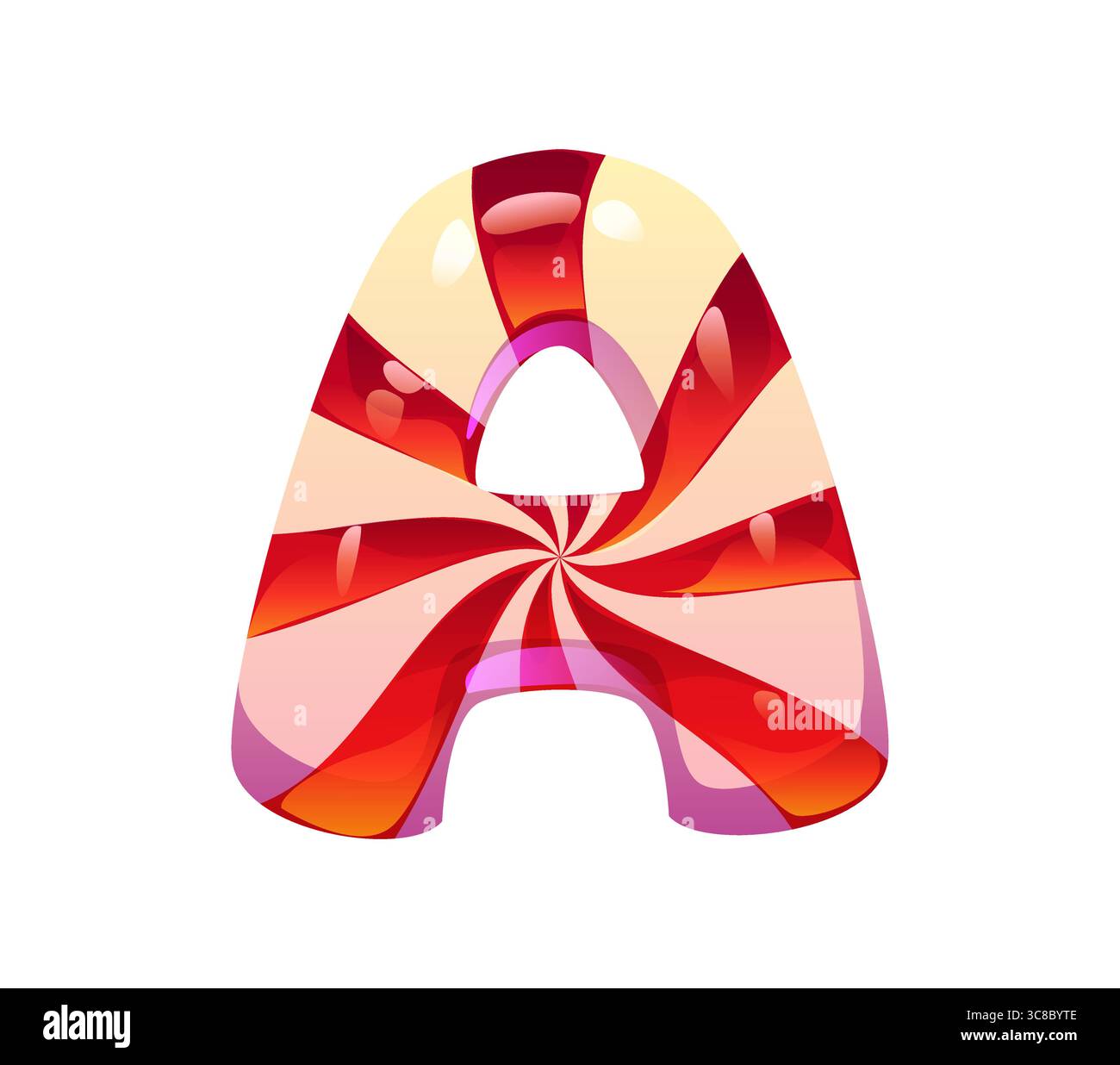 Font or sweet candy type and cartoon dessert letter A for bakery ...