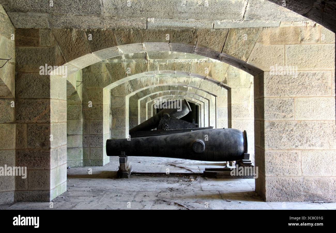 Light and shadows inside Battery Weed of the Fort Wadsworth, historic ...