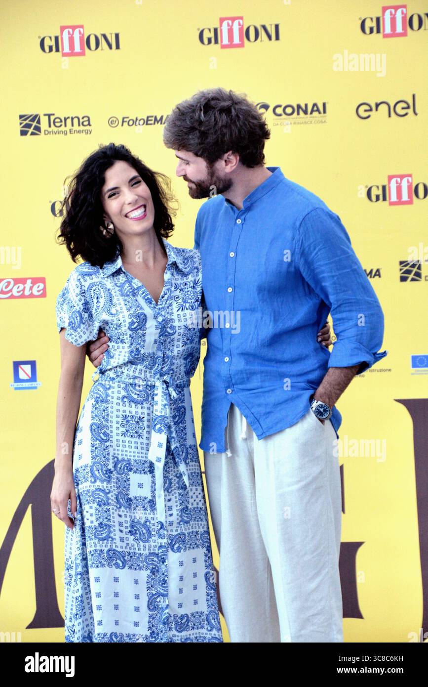 GIFFONI VALLE PIANA,ITALY - July 18,2025 : Stella Falchi and Gabriele ...