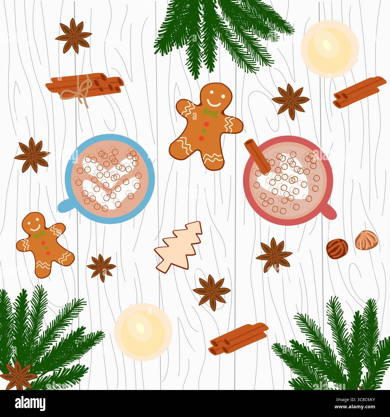 Christmas cookies cinnamon sugar Stock Vector Images - Alamy