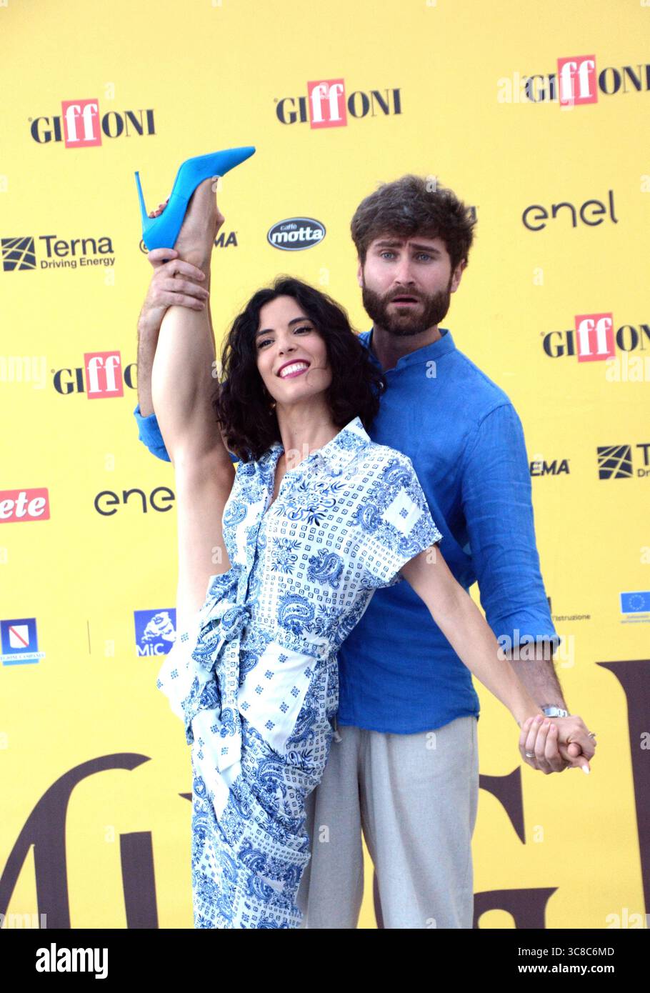 GIFFONI VALLE PIANA,ITALY - July 18,2025 : Stella Falchi and Gabriele ...