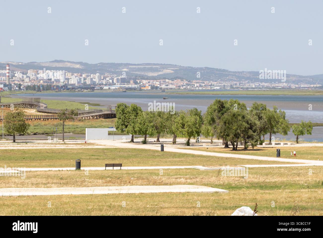 Tranquil nature scenery in tagus park, lisbon, portugal, featuring the ...