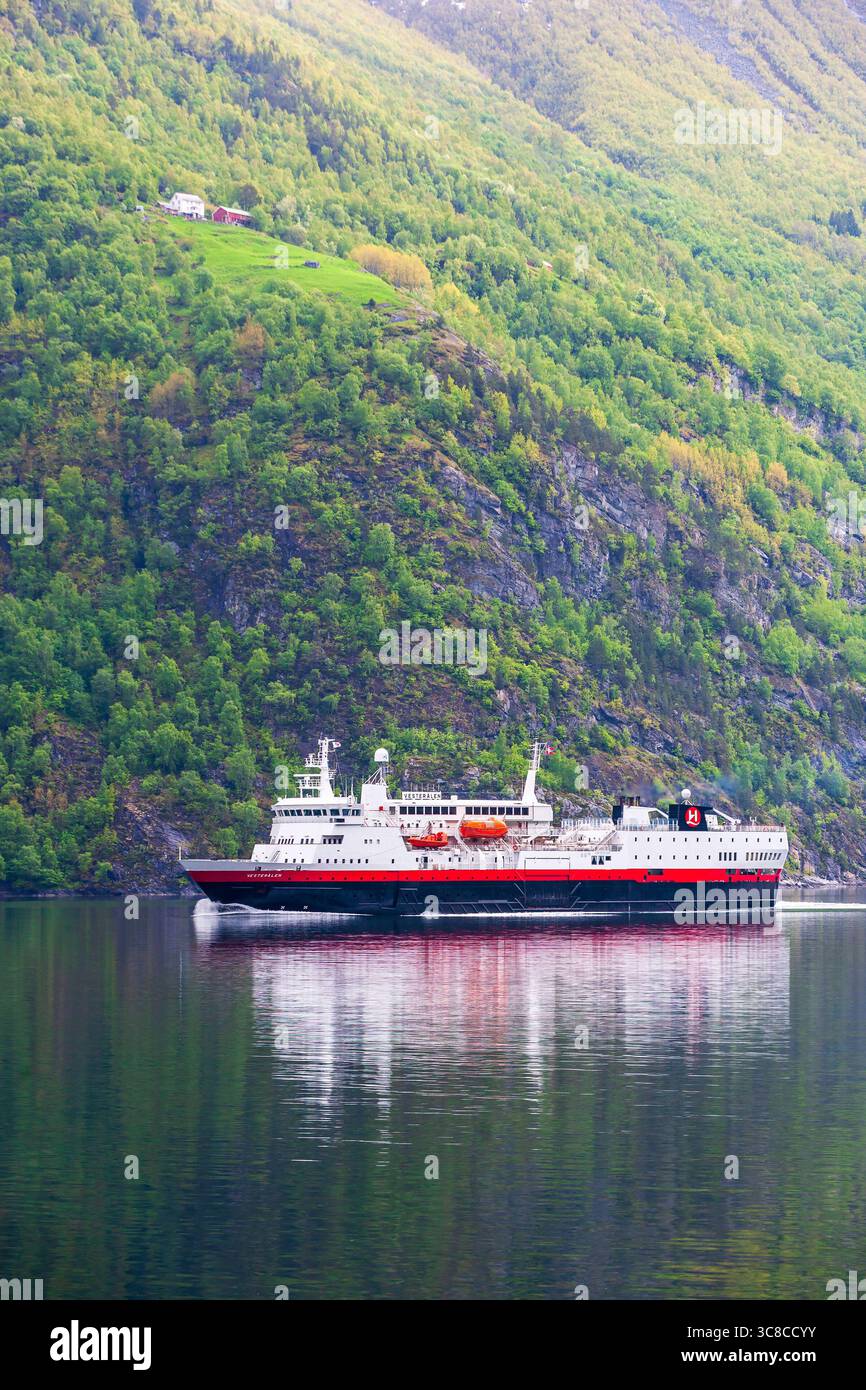 Hurtigruten in geiranger fjord hi-res stock photography and images - Alamy