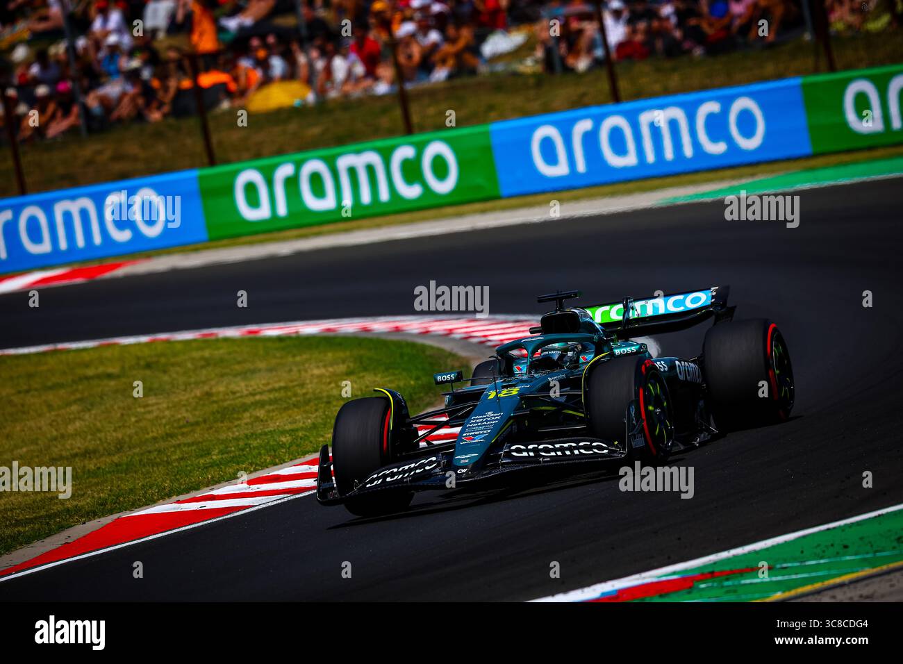 18 Lance Stroll, (CND) Aramco Aston Martin Mercedes AMR25, during the Hungarian GP, Budapest 31 ...