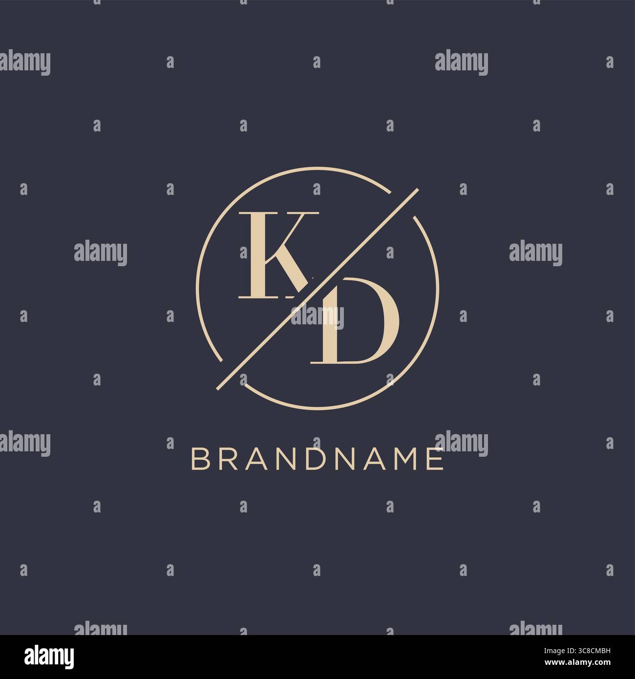 Initial letter KD logo with simple circle line elegant look monogram ...