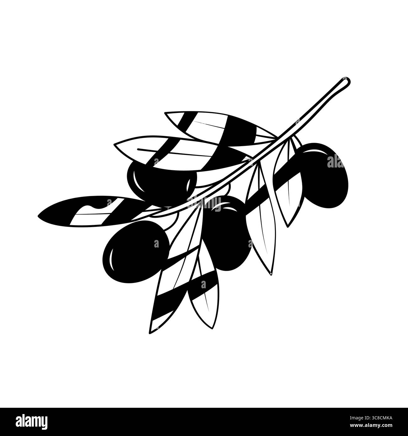 Vector branch berries on Black and White Stock Photos & Images - Alamy