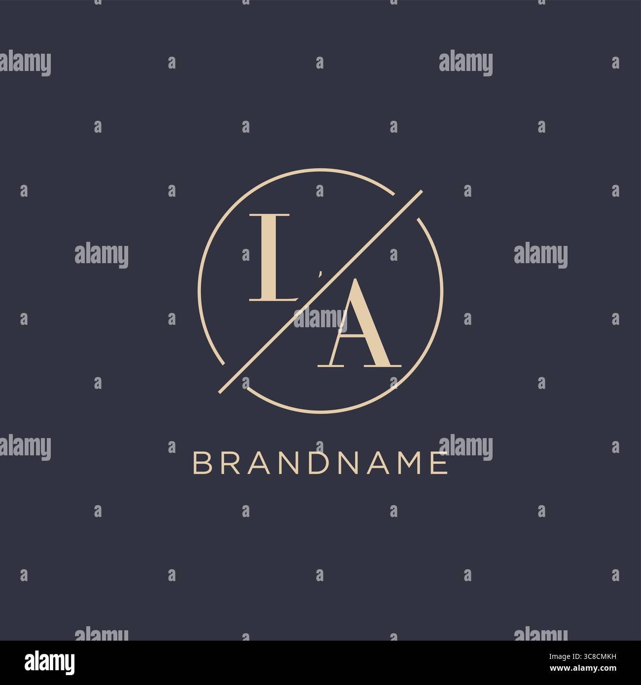Initial letter LA logo with simple circle line elegant look monogram ...