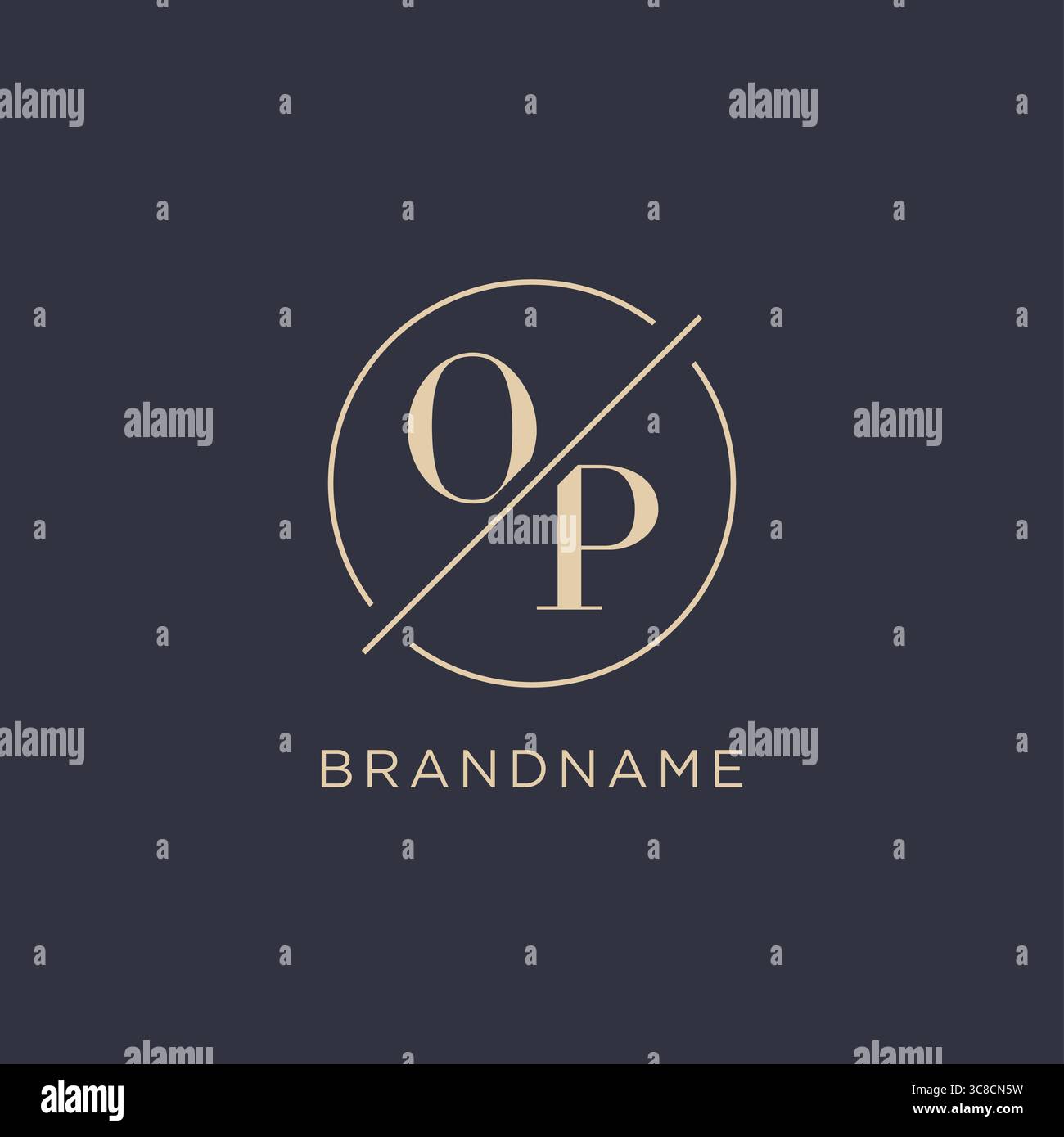 Initial letter OP logo with simple circle line elegant look monogram ...