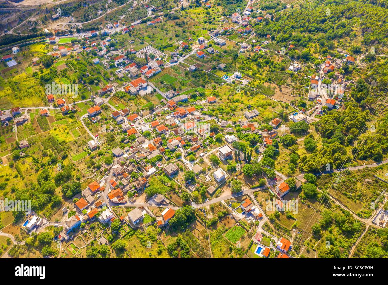 Aerial view small houses surrounded hi-res stock photography and images ...