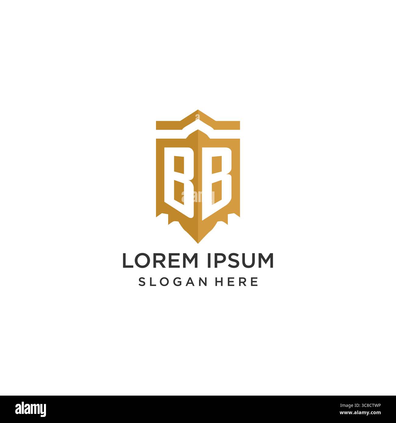 Monogram BB logo with shield geometric shape, elegant luxury initial ...