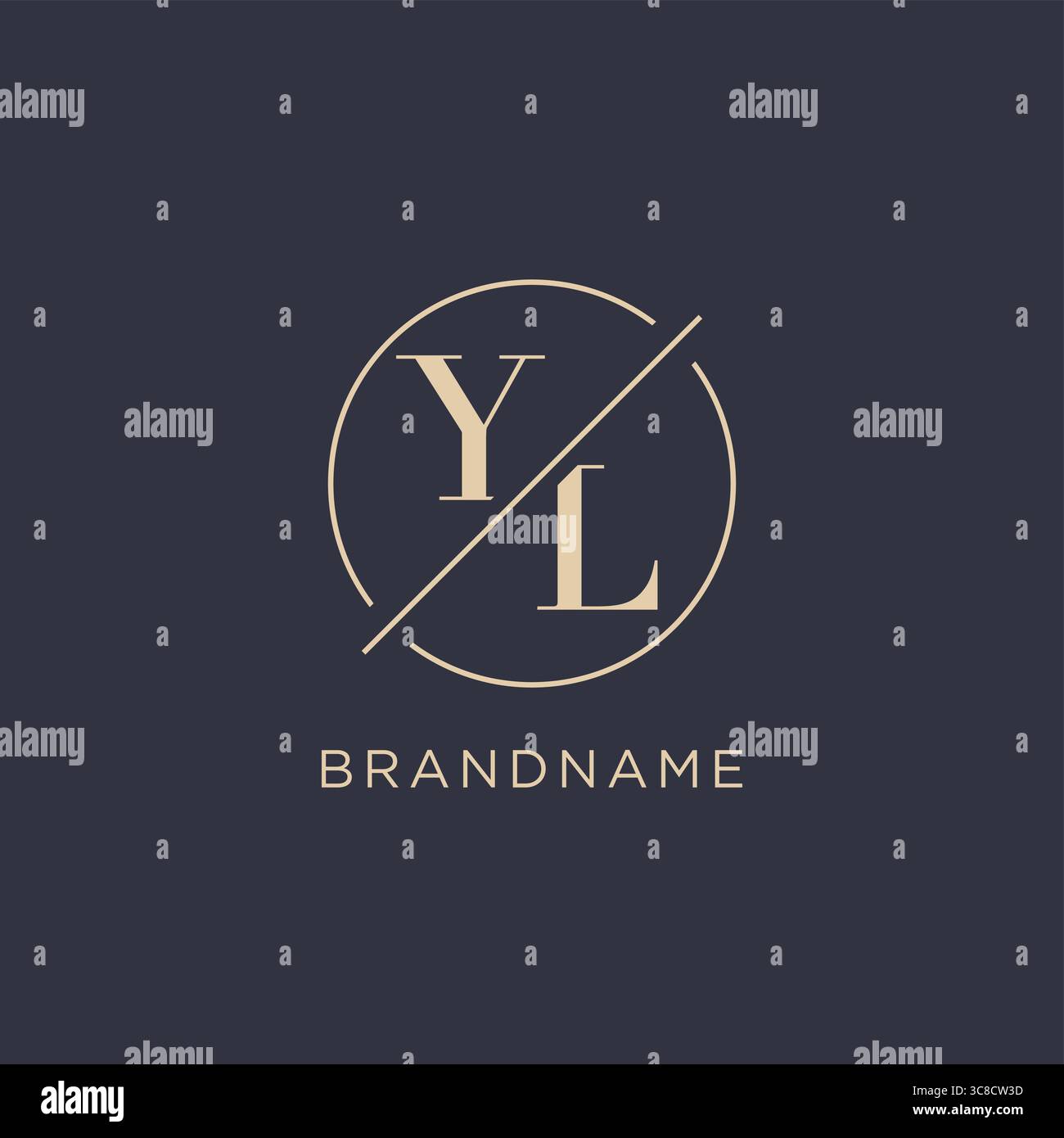 Initial letter YL logo with simple circle line elegant look monogram ...