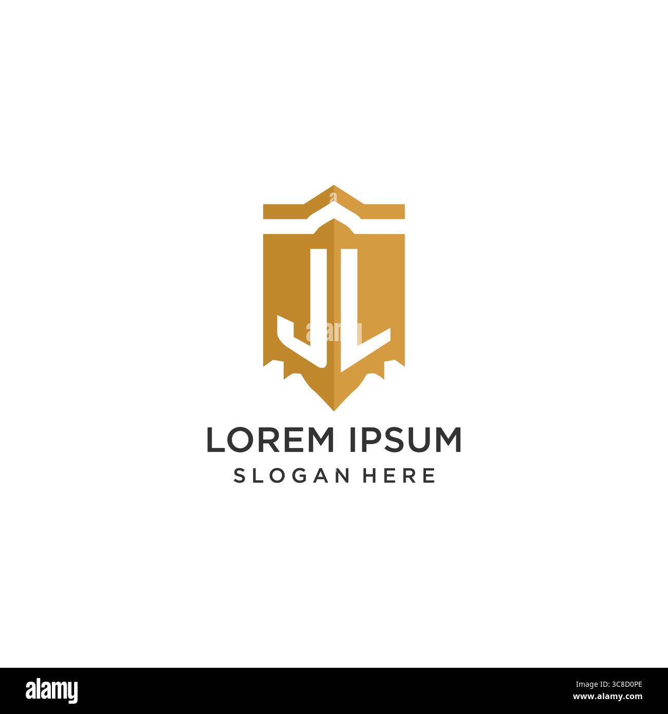 Monogram JL logo with shield geometric shape, elegant luxury initial ...