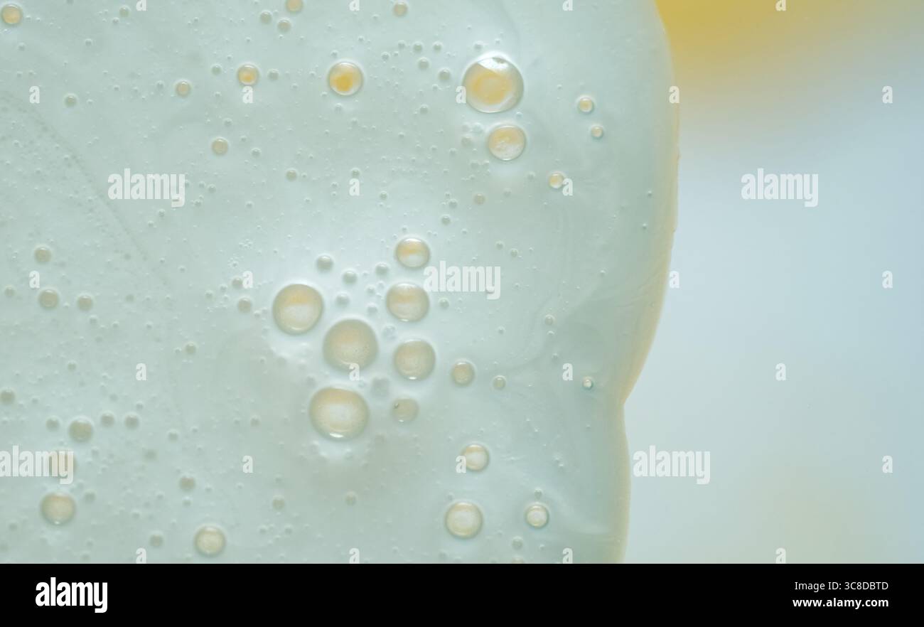 Abstract bubbles in moisturizing skincare serum. Soft macro of bubbles ...