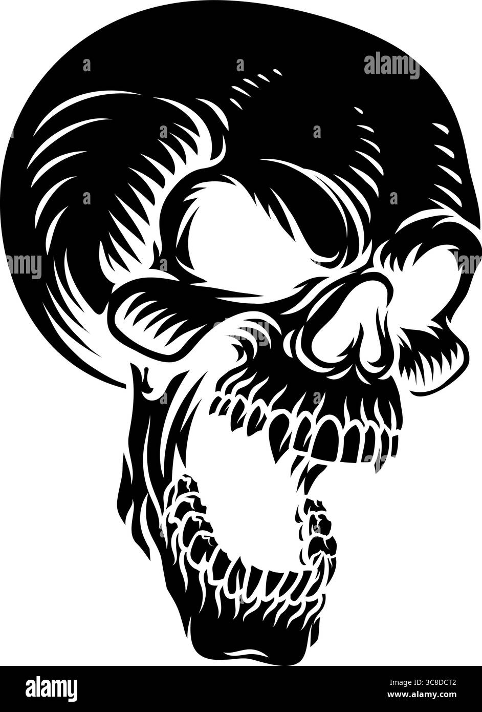 Skull face profile hand Cut Out Stock Images & Pictures - Alamy