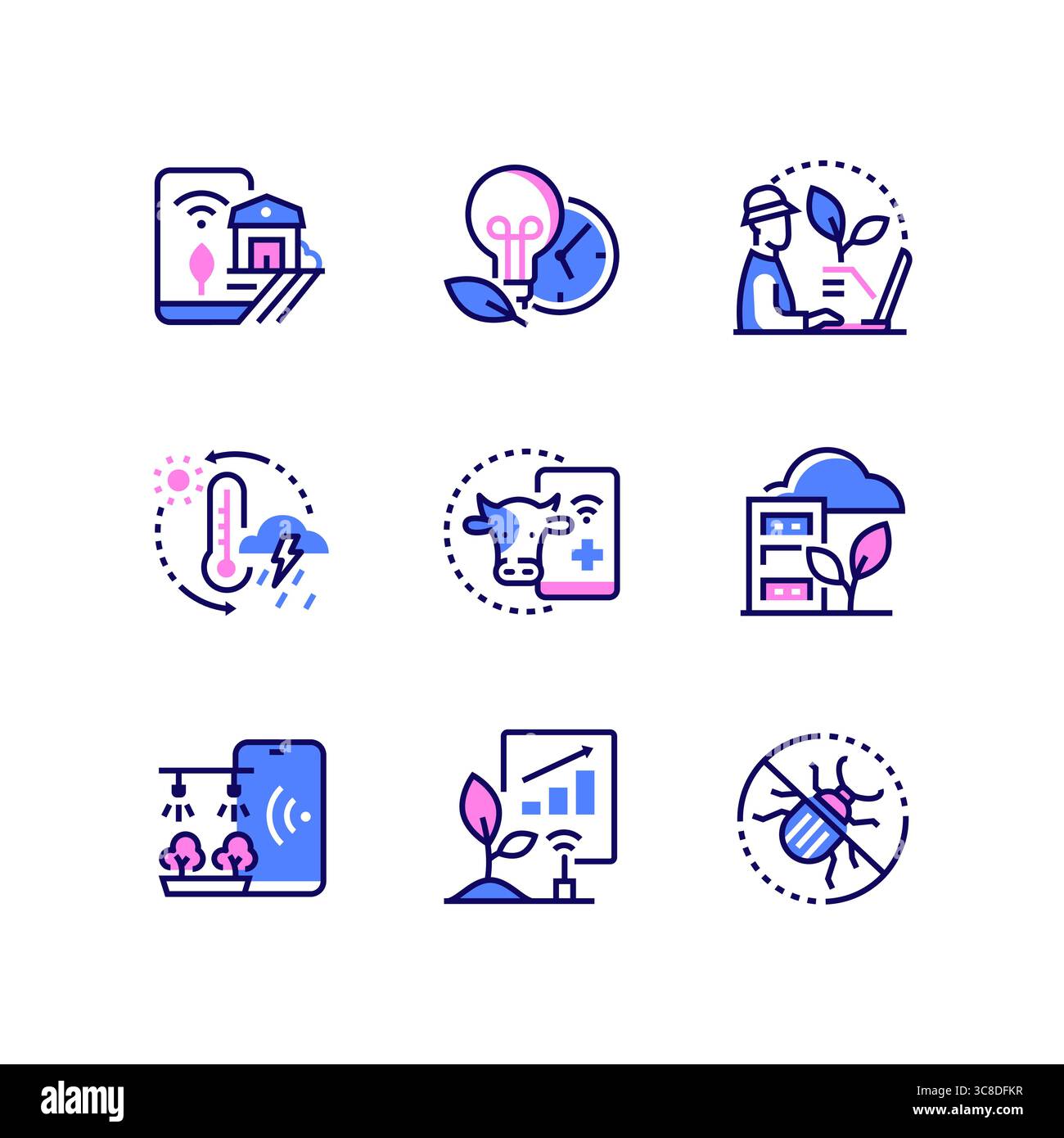 Smart farm agriculture color Stock Vector Images - Alamy