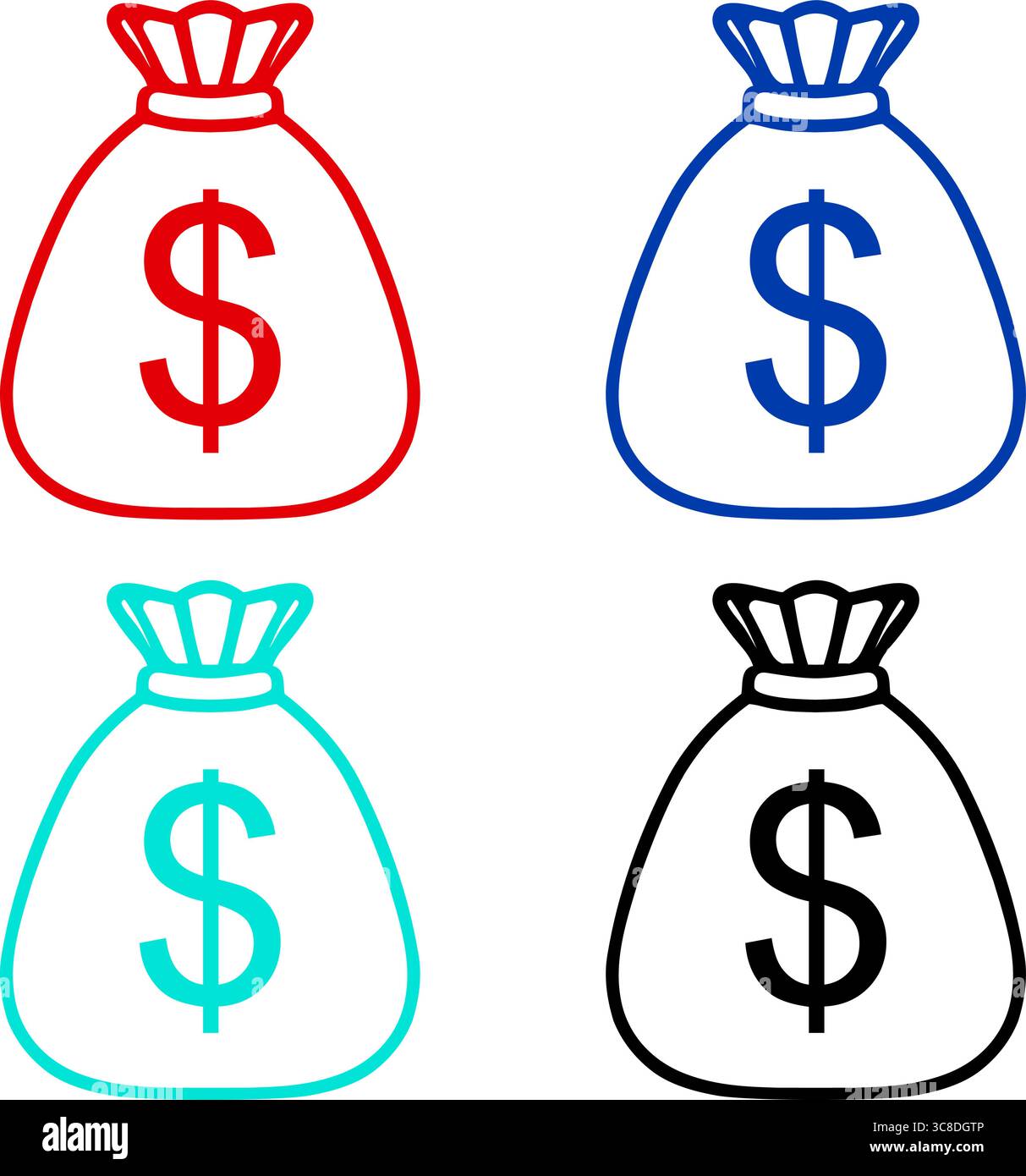 Red money bag dollar Stock Vector Images - Alamy