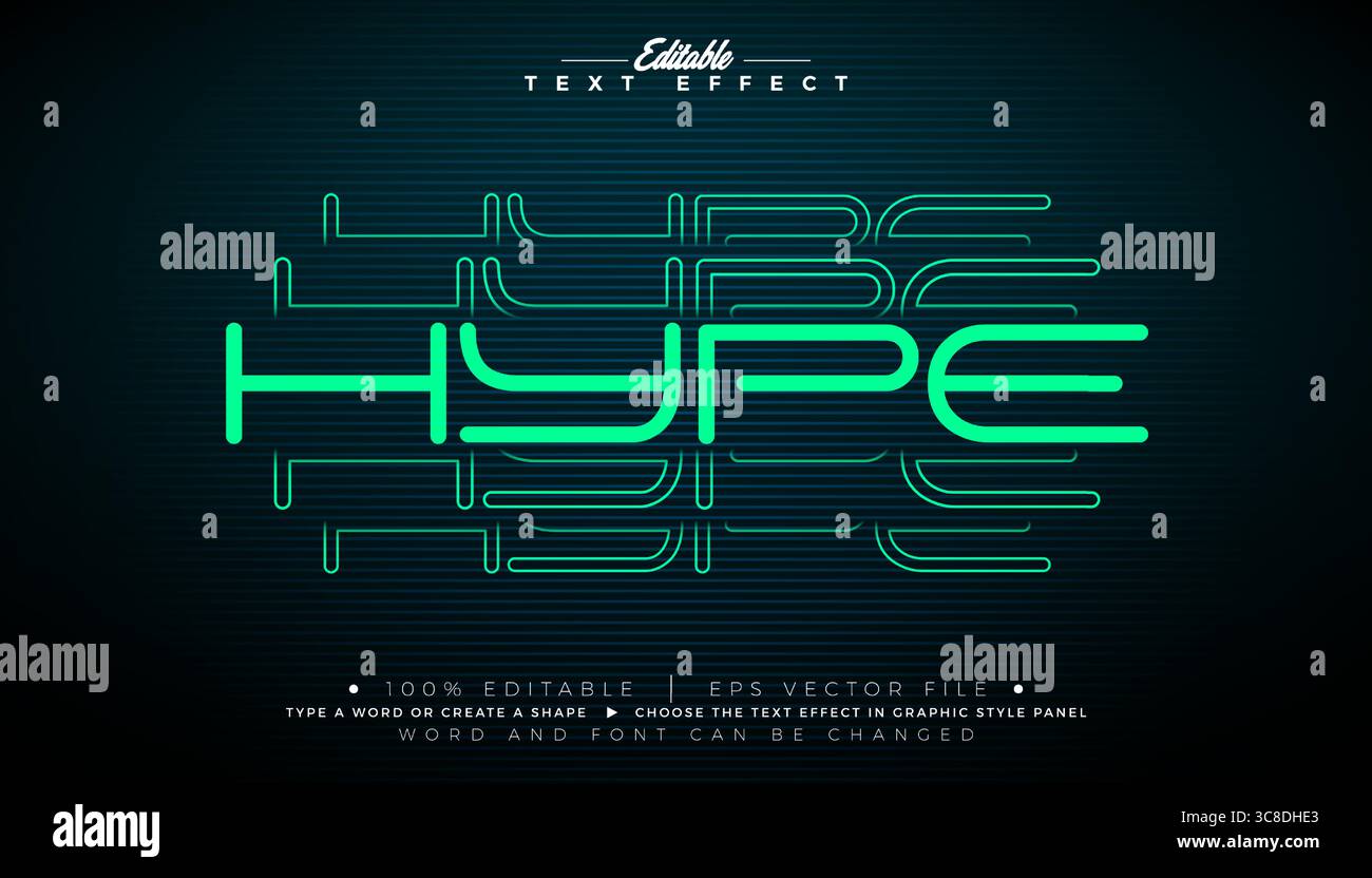 Hype Text Effect Design Editable and Scalable Vector Graphic Style ...