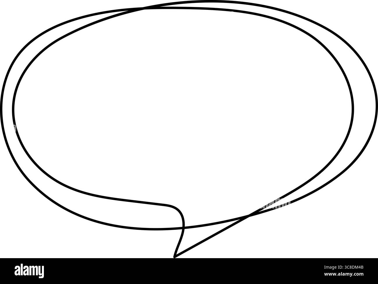 Minimalist one line drawing of two speech bubbles with ellipsis, symbolizing conversation or ...