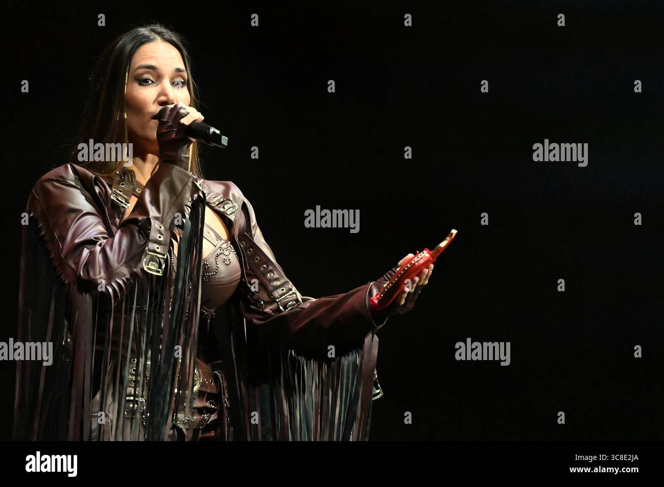 Spanish singer India Martinez, performs live on stage at the Caixabank ...