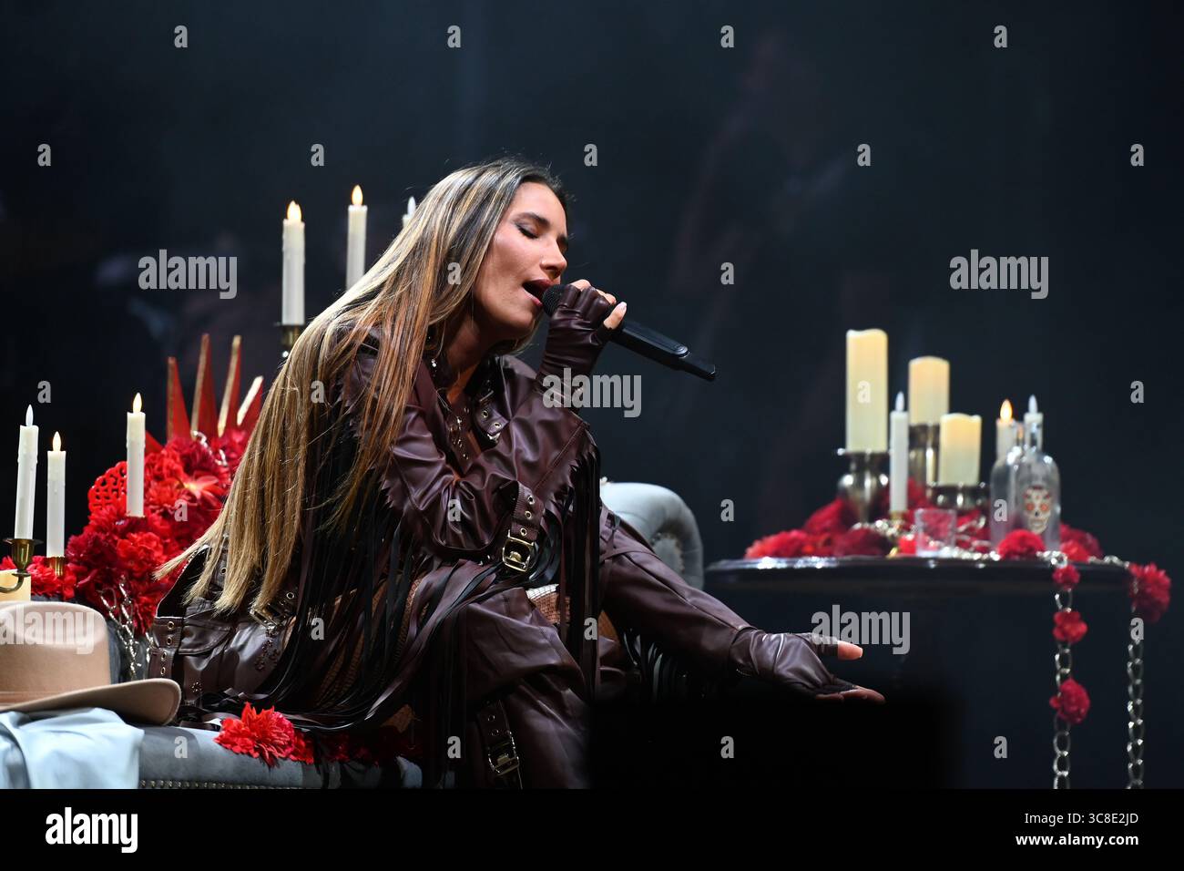 Spanish singer India Martinez, performs live on stage at the Caixabank ...