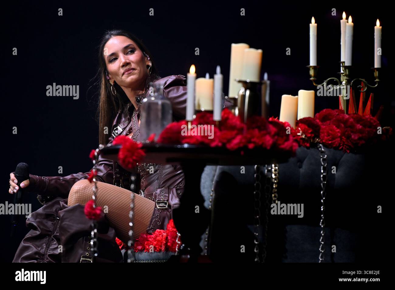 Spanish singer India Martinez, performs live on stage at the Caixabank ...